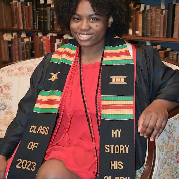 2024 Handwoven African Kente Graduation Stole Religious & Inspirational ...