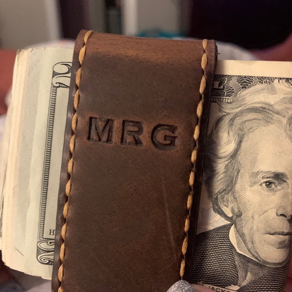 Personalized Leather Money Clip. Custom Money Clip. Engraved Money Clip ...