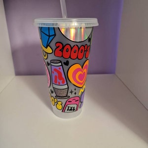 2000s Cold Cup SVG, Y2K Cold Cup Svg, No Hole Cold Cup Wrap Svg, Flip ...