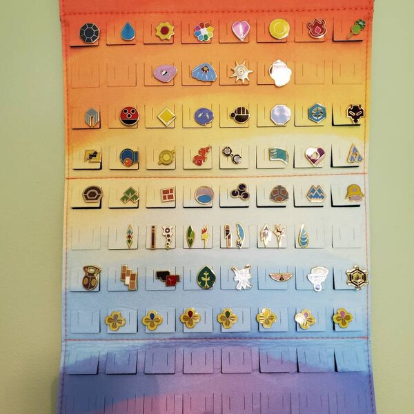 Framed Collection Complete Pokemon Badges Kanto/johto/hoenn/sinnoh ...