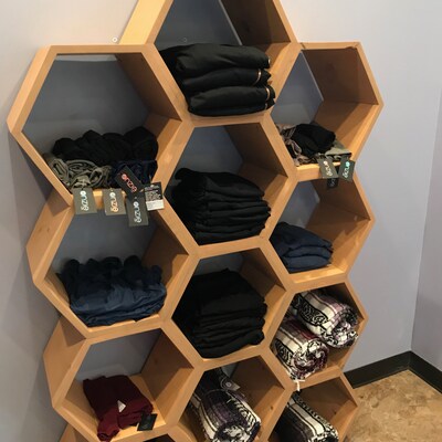Hexagon Shelf Unit Ready to Finish / Honeycomb Shelves, Retail Display ...