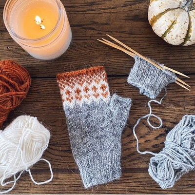 PDF PATTERN Wood Folk Fingerless Mittens S / L Sizes - Etsy