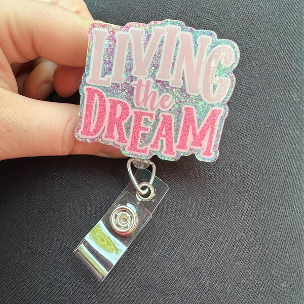 CNA Pink Holographic Badge Reel, Certified Nursing Assistant Badge Pull ...