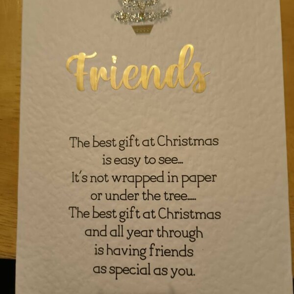 Friend or Friends Christmas Card With Glittery Christmas Tree - Etsy UK