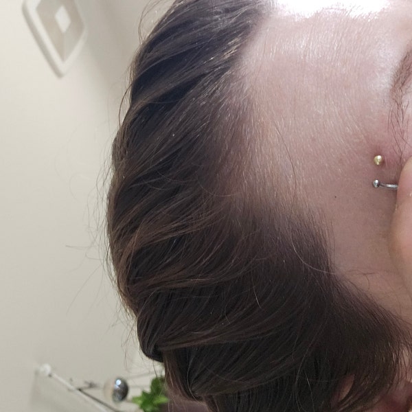 14k Solid Gold Rook,daith Eyebrow Piercing Curved Barbell..16g..6mm or ...