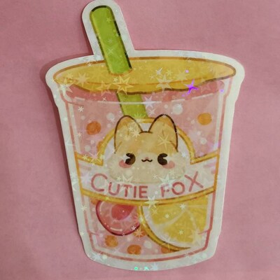 Citrus Fox Sticker, Lemon Sticker, Fox Sticker, Orange Sticker, Dessert ...