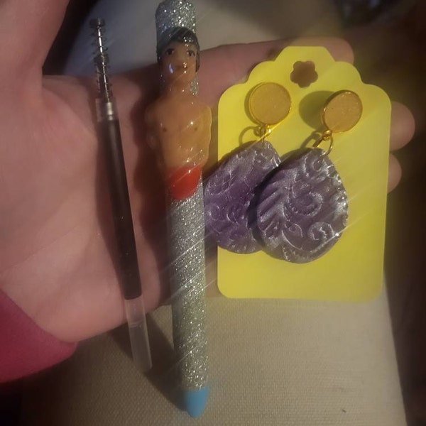 OOAK 3D Sculpted Pen, Hand Sculpted Pen, Wednesday Addams Pen ...