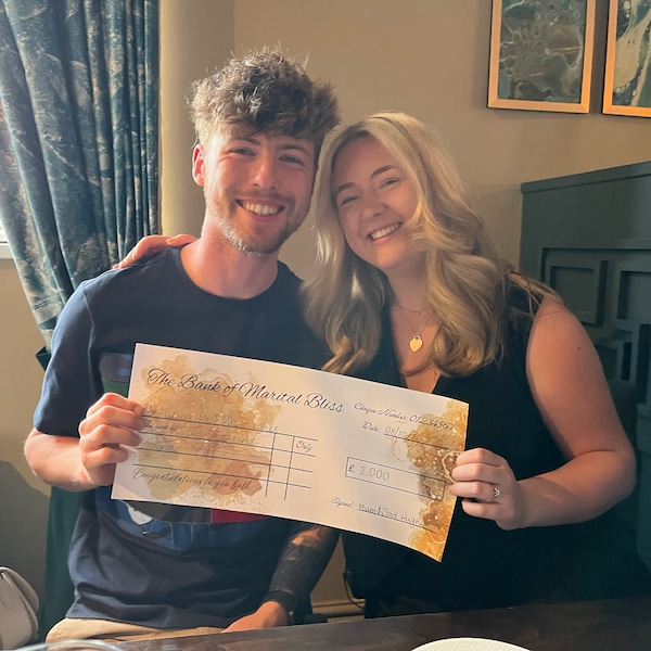 Blank Cheque Gift for Newly Weds Printable Wedding Money Gifting Fake ...