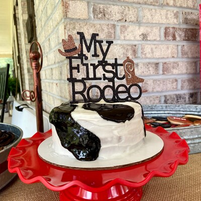My First Rodeo Cake Topper / First Birthday / Cowgirl Party / - Etsy