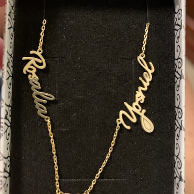 2 Names Necklace, Multiple Name Necklace, Two Name Necklace , Dainty ...