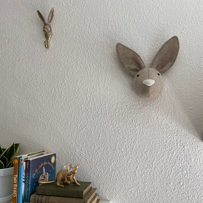 Large Faux Taxidermy Bunny Head/ Wall Mounted Animal Head/ Wall Decor ...