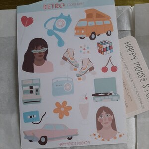 Retro Sticker Sheet, Vintage Stickers, Cute Illustrated Sticker Set ...