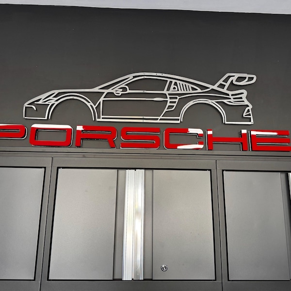 Porsche Logo Metal Wall Sign Set XL Size Made in Germany Garage ...