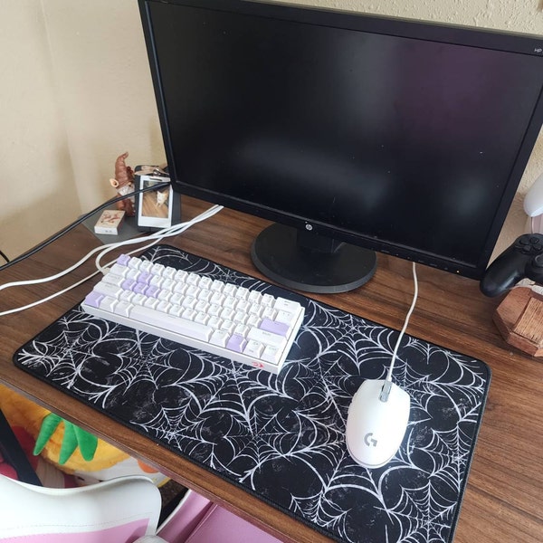 Spiderweb Desk Mat (ANY Color You Want), Halloween Desk Mat, Spooky ...