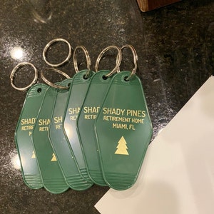 Shady Pines Dark Green Key Tag Golden Girls Keychain - Etsy