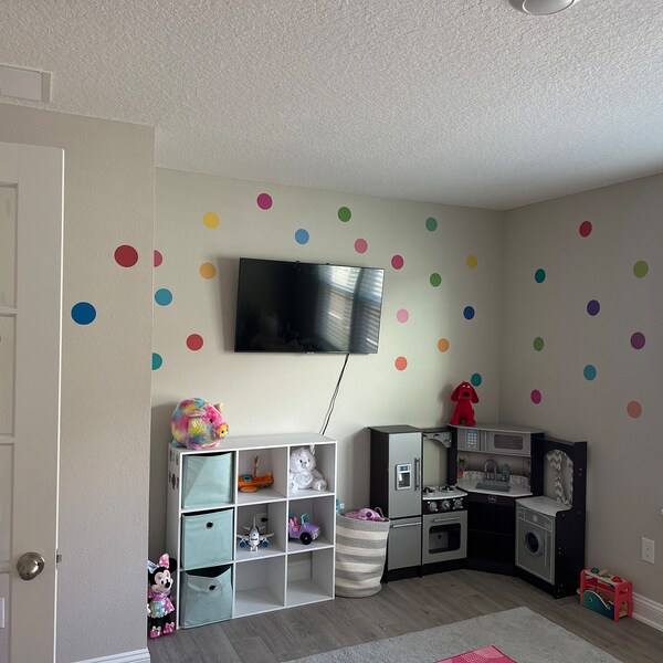 Polka Dots Decals, 36 Confetti Rainbow Polka Dot Decals, Colorful ...