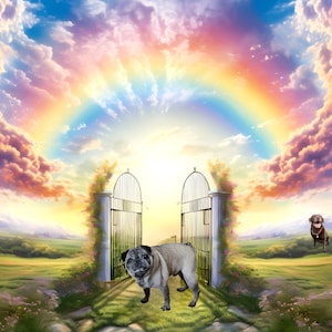 Pet Heaven Pet Loss Memorial Background Backdrop , Fields Rainbow ...