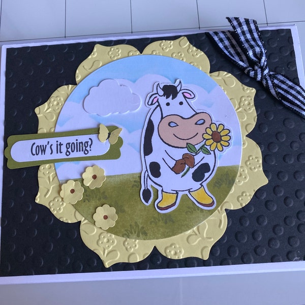 Stampin' up Cow Over the Moon Hello Cows Card Kits 4 Thinking of You ...