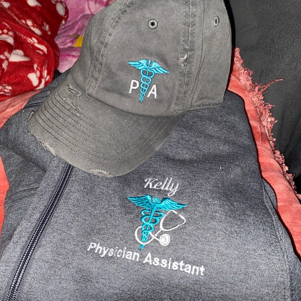 Caduceus PA Hat | Distressed Baseball Cap OR Ponytail Hat | Physician ...