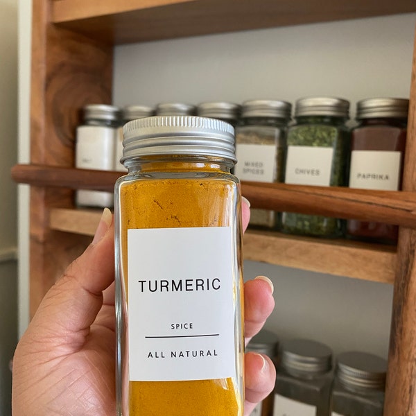 160 Minimalist White Spice Labels. Preprinted Modern Farmhouse Spice ...