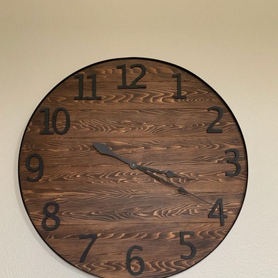 36 Wood Wall Clock, Traditional Number Clock - Etsy