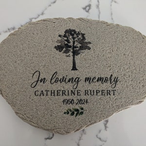 Personalized Planted in Loving Memory Flat Garden Stone, Memorial ...