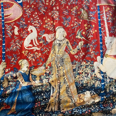 Medieval Tapestry Reproduction Lady and the Unicorn À Mon Seul Désir ...