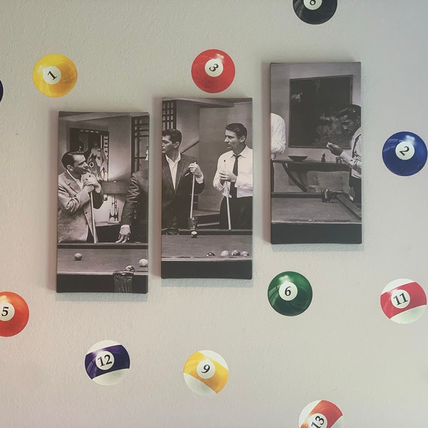 Pool Ball Wall Stickers: Billiards Room Decor, Set of 16 - 0597 - Etsy