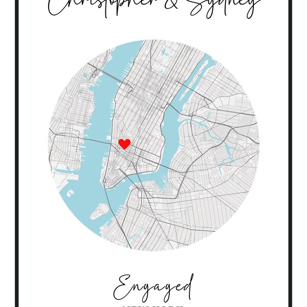 Engagement Print, Engagement Gift, Gift for Engaged Couple ...
