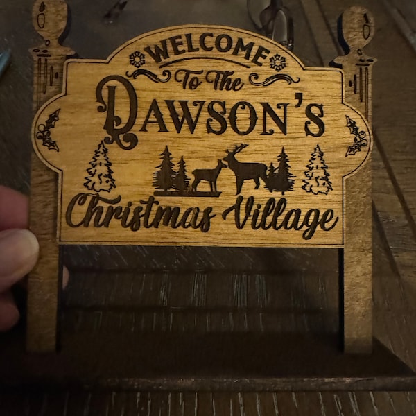 Personalized Christmas Village Sign, Welcome to Our Village Sign ...