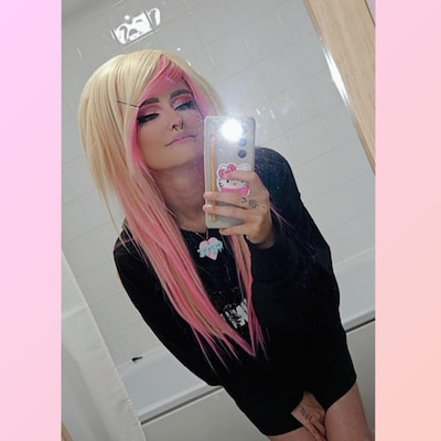 Emo Scene Wig Cosplay Mullet Styled With Bangs in Black Straight Long ...