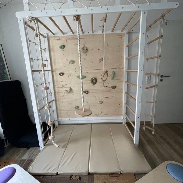 88x78" Large Swedish Ladder Bundle: Waldorf Playmat, Monkey Bars ...