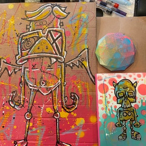 Graffiti Slap Stickers on Priority Mail Label. Block Print. - Etsy