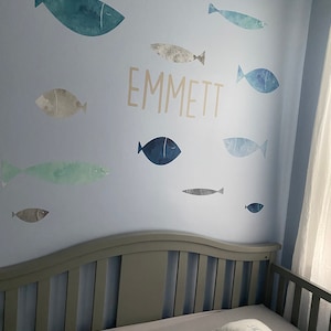 School of Fish Wall Sticker, Ocean Shore Peel and Stick - Etsy