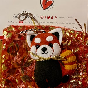 Felt Red Panda Keychain Ornament Kawaii Bag Charm Zoo Animal - Etsy