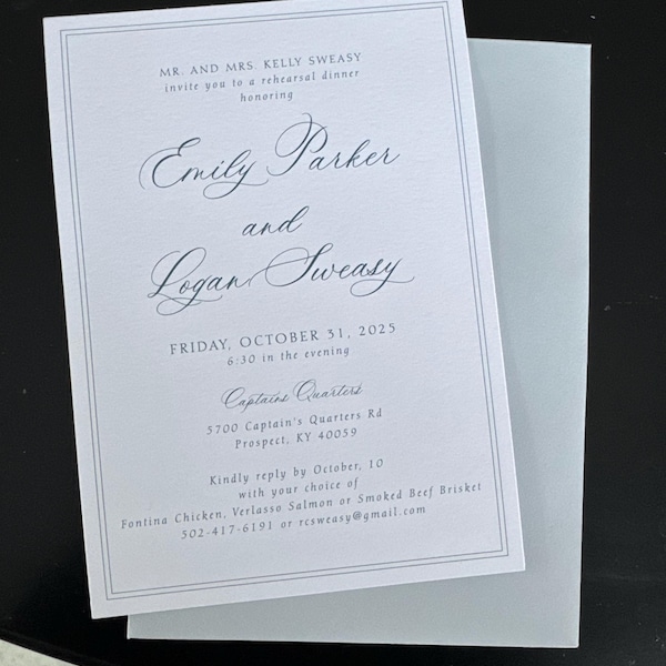 Classic, Elegant Calligraphy Wedding Invitations With Intertwined ...