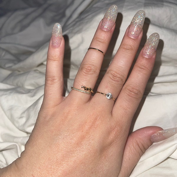 SALE 10k 14k Solid Gold Ladies Rings - 1mm Gold Bands - Gold Pinky Ring ...