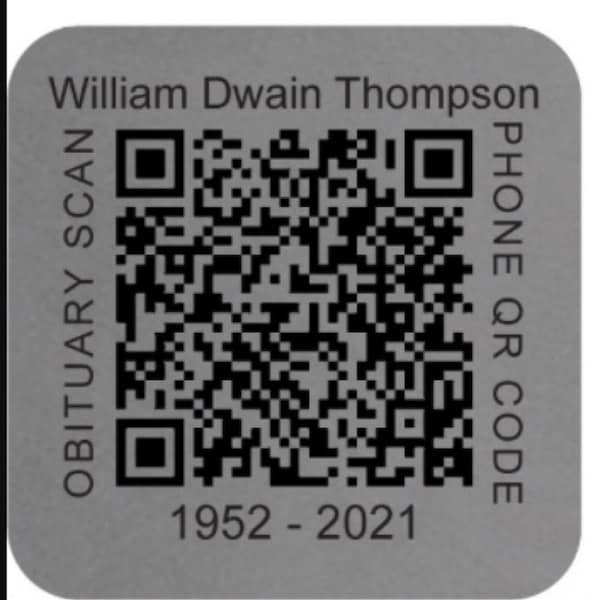 Customized Titanium Memorial QR Obituary Tags - Etsy