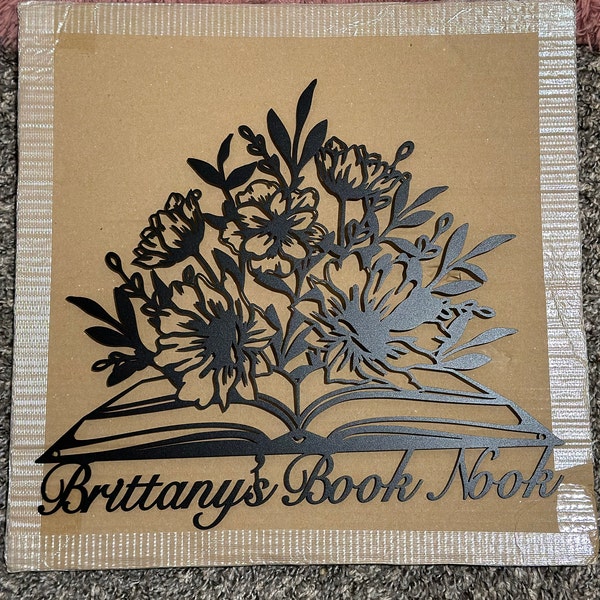 Personalized Book Nook Sign Custom Name Book Lover Gift Metal Sign Wall ...