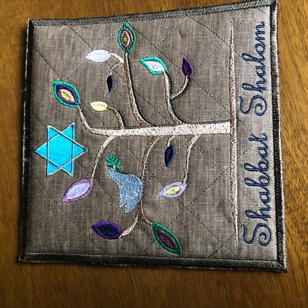 Shabbat Shalom Tree Machine Embroidery Design, Tree of Life With Dove ...
