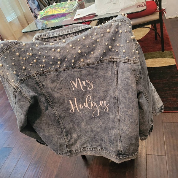 Embroidered Bride Denim Jacket, Bride Jean Jacket, Future Mrs Jacket ...