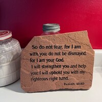 Personalized Garden Stone With Scripture, Engraved River Rock With ...