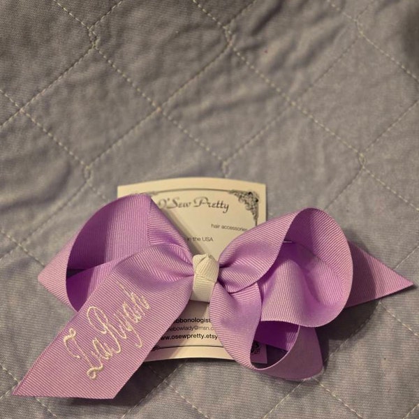 Personalized Hair Bows, Embossed Initialed Hair Bow, Monogrammed Hair ...