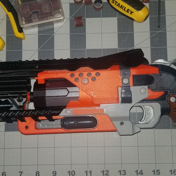 Maliang Extended Hades Barrel Top Rail 3D Printed for Nerf Hammershot ...