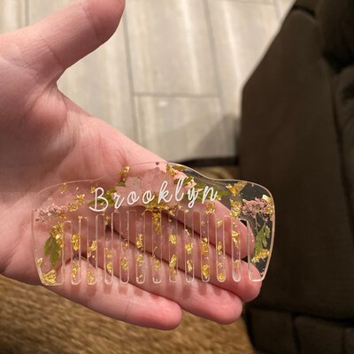 Custom Resin Flower Combs - Etsy