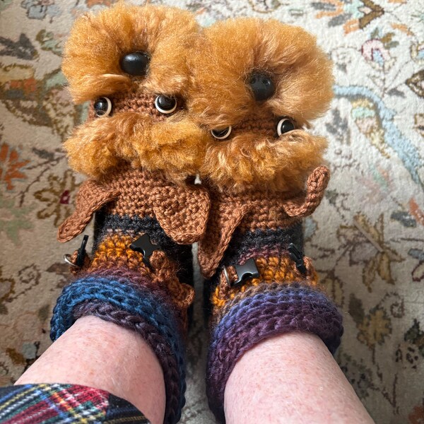 Yorkie: Slippers, Handmade, Crochet, Customizable - Etsy