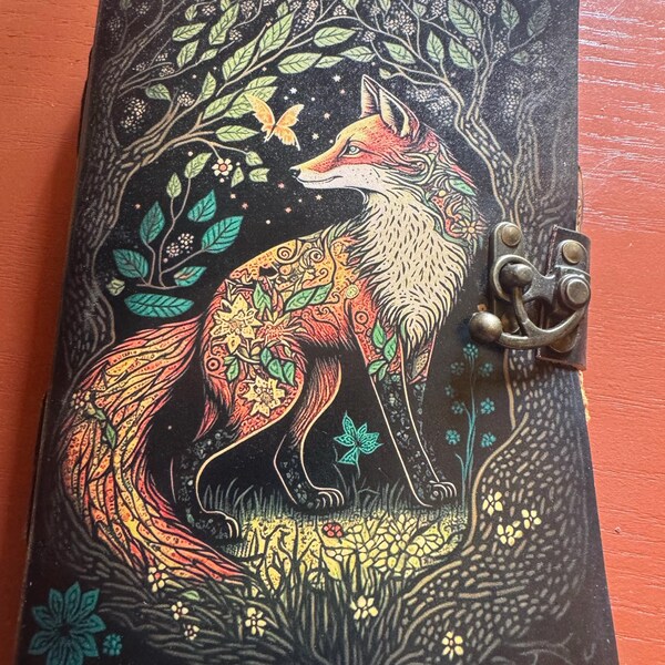 400 Page Large Fox Vintage Handmade Leather Journal, Grimoire Fat ...