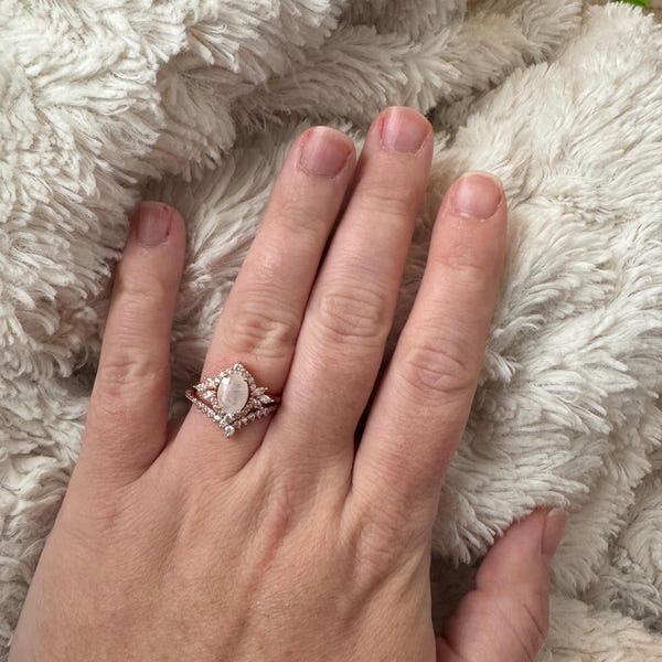 Enchanted Moonstone Ring, Promise Ring, Simple Ring,rainbow Moonstone ...