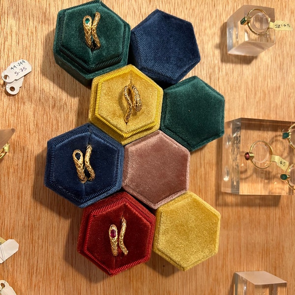 9 Colors- Velvet Ring Box, Engagement Ring Box Double and Single Slot ...