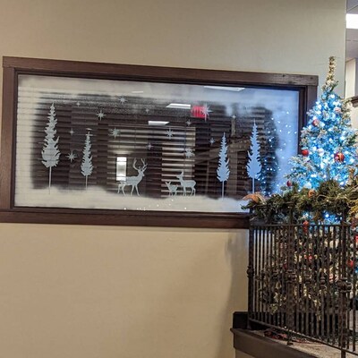 Stag Deer Forest Christmas Scene Window Stickers Dizzy Duck Designs ...